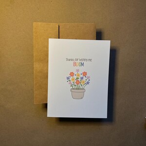 Thanks for Helping Me BLOOM - Teacher Appreciation - Greeting Card - Etsy