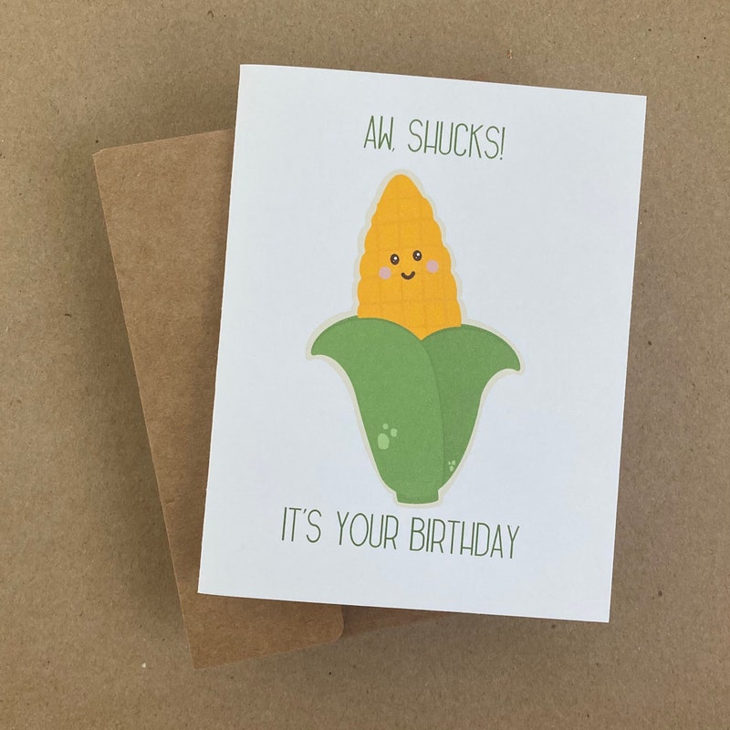 Corn Pun Card - Etsy