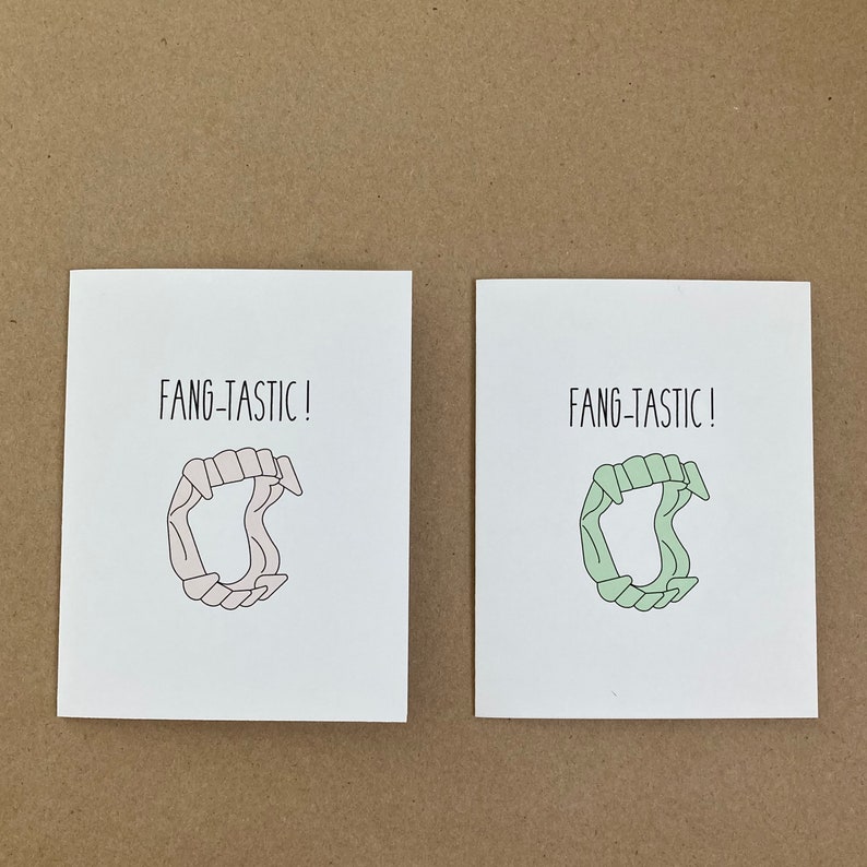 Fang-tastic Greeting Card Halloween Fall Plastic Vampire Teeth ...