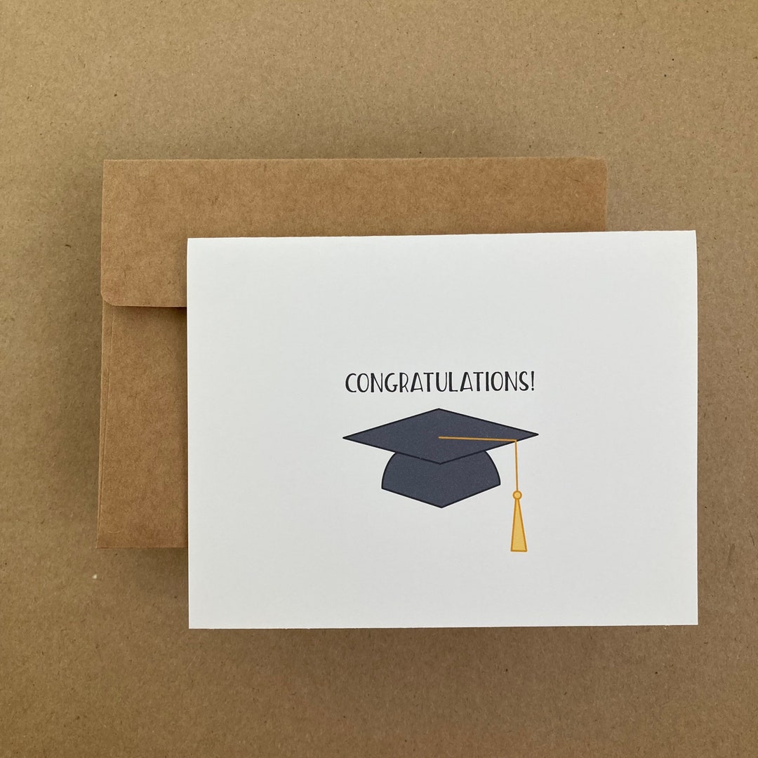 Congratulations! - Greeting Card - Graduation Cap - Etsy