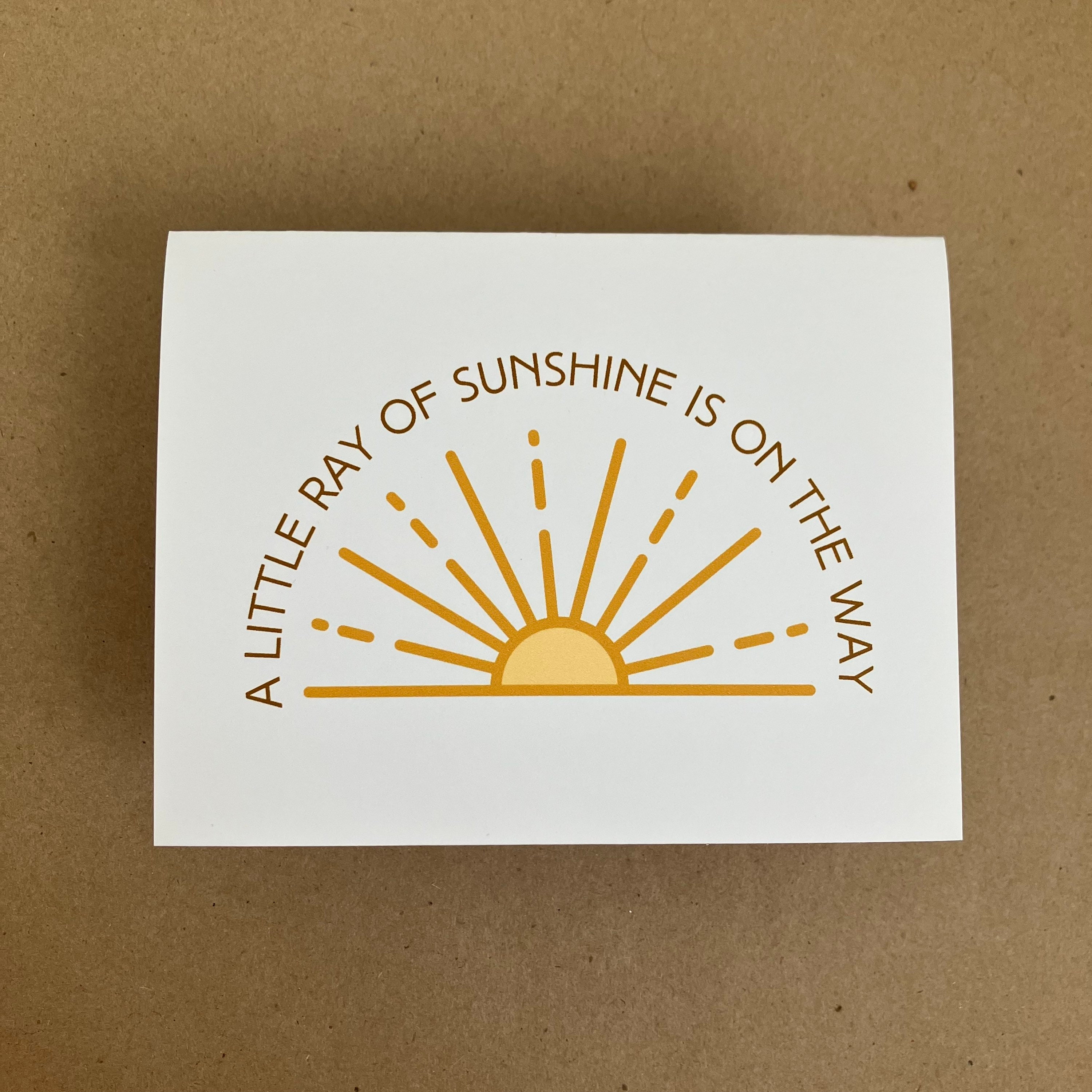 A Little Ray of Sunshine is on the Way Greeting Card Baby Announcement ...