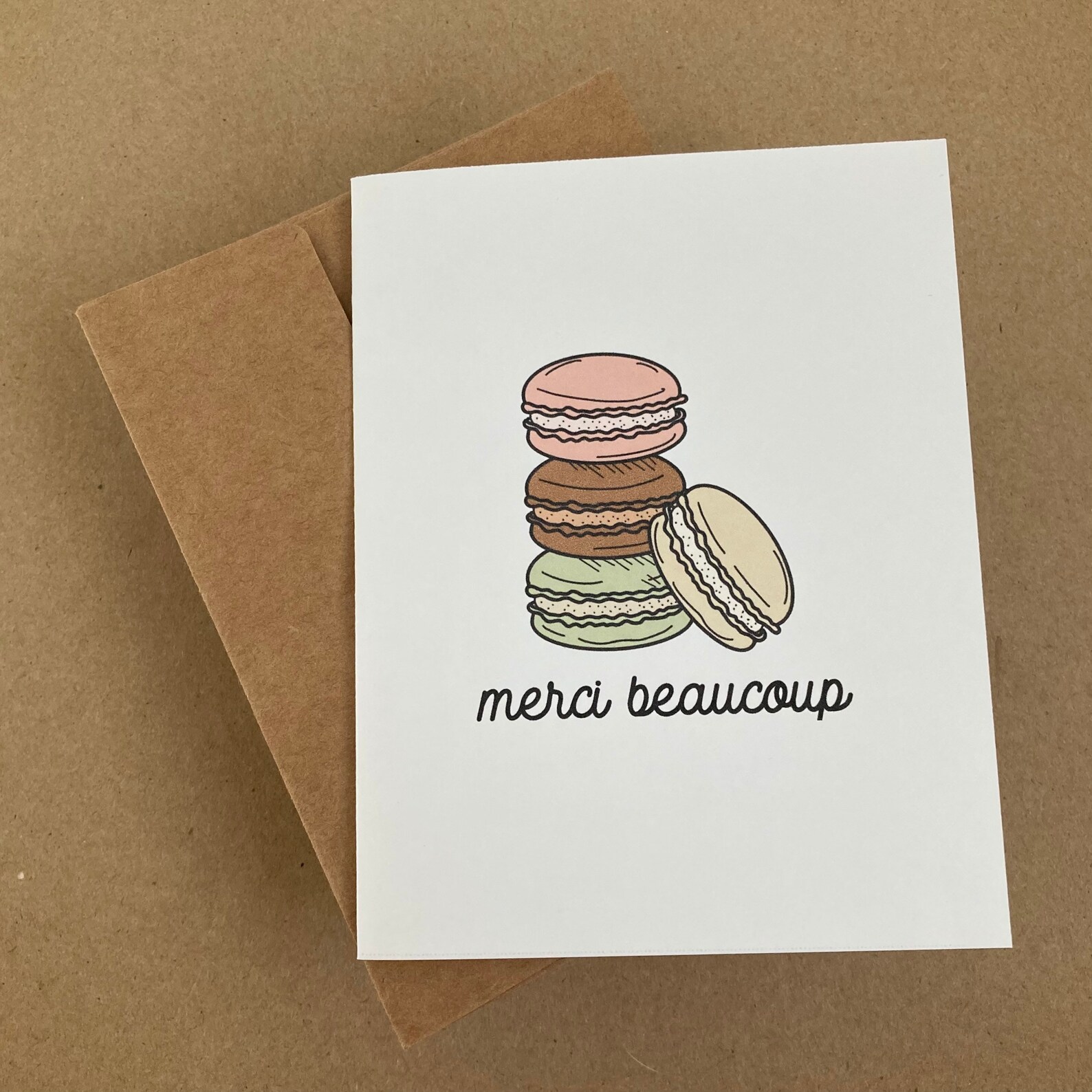Merci Beaucoup - Thank You Card - French Macarons - Etsy