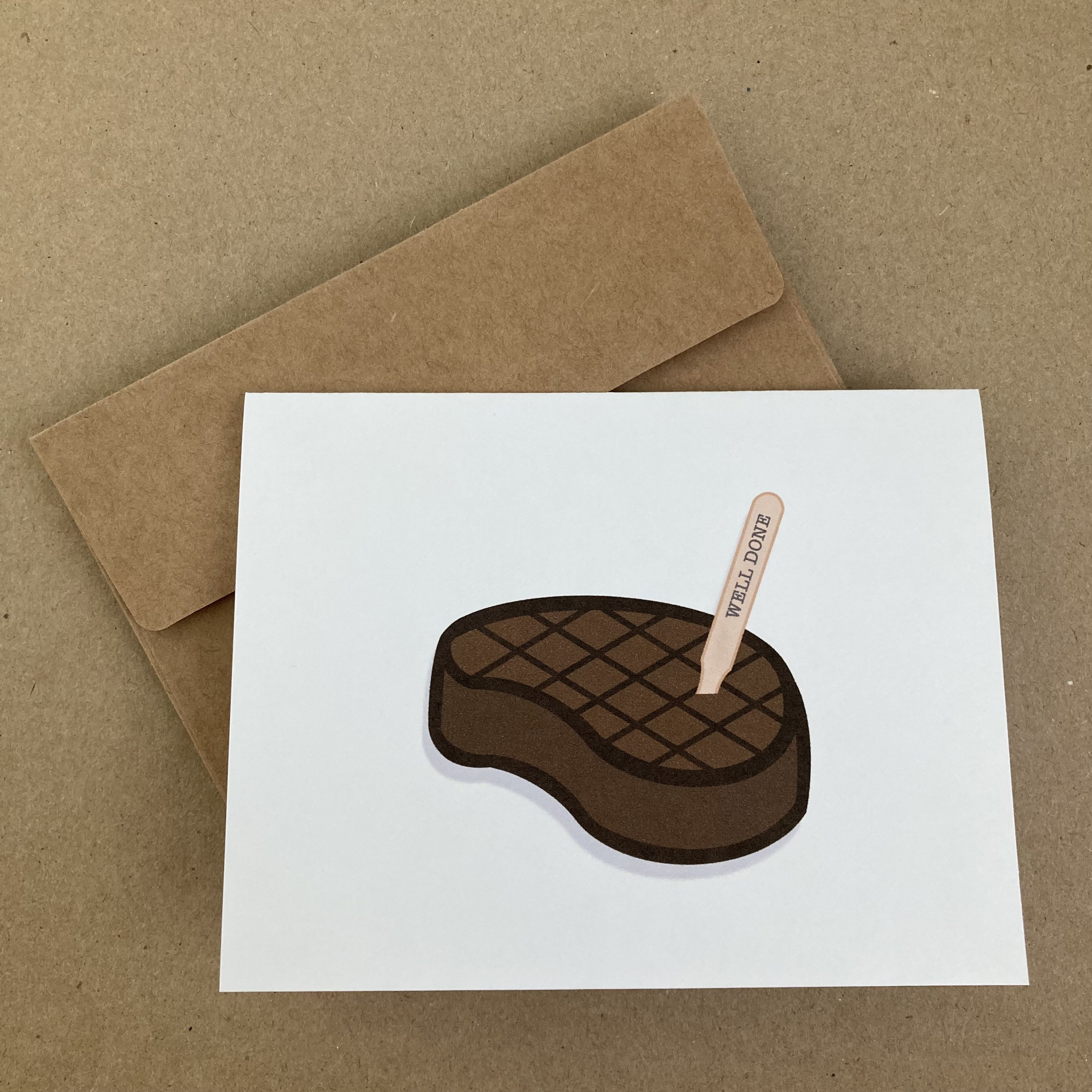 Well Done Greeting Card Congratulations You Did It Steak - Etsy