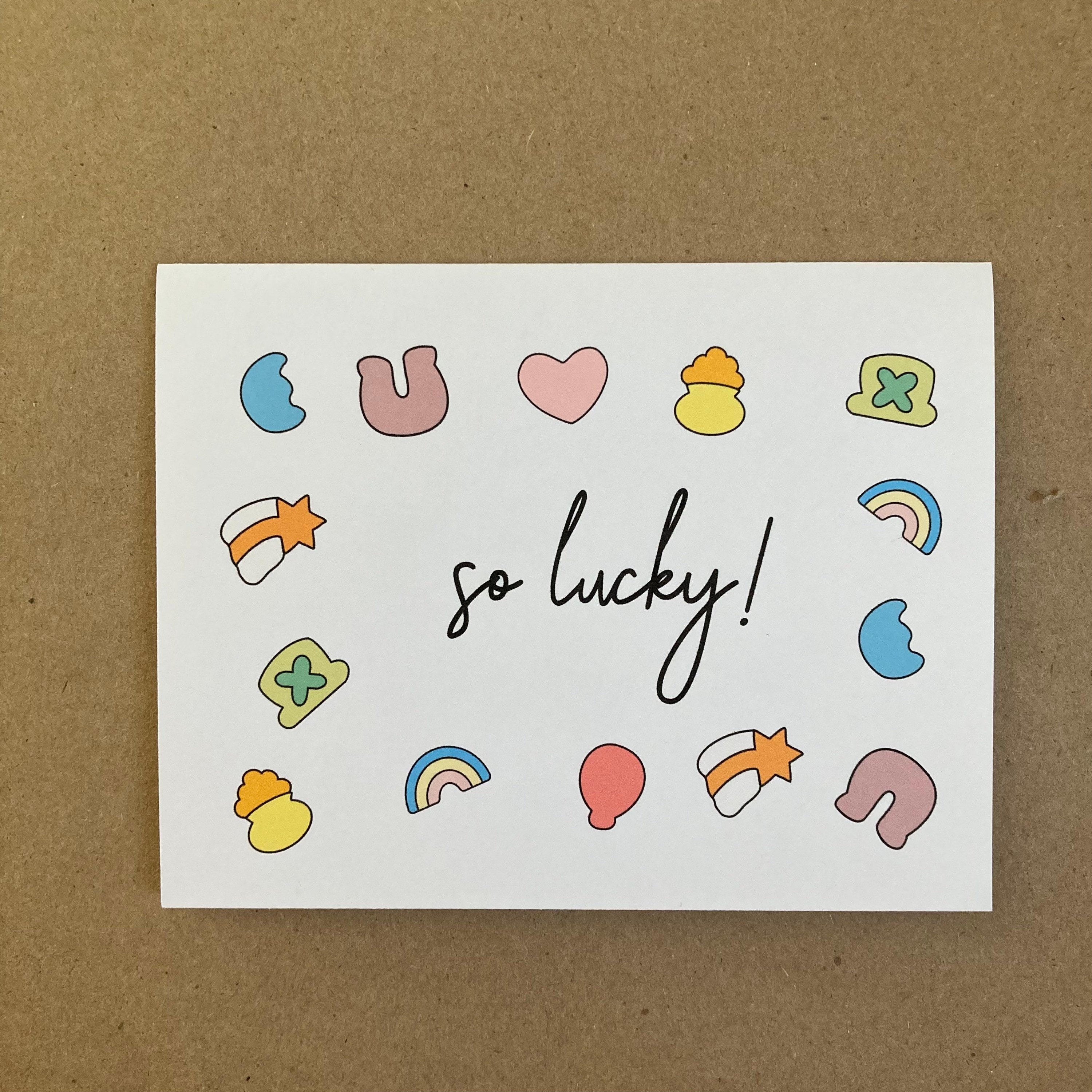 So Lucky Greeting Card - Etsy