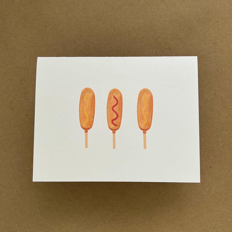 Corn Dog - Greeting Card - Encouragement - Etsy