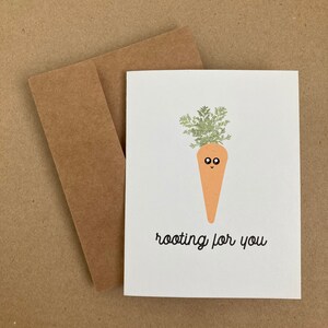 Rooting for You - Greeting Card - Carrot - Etsy