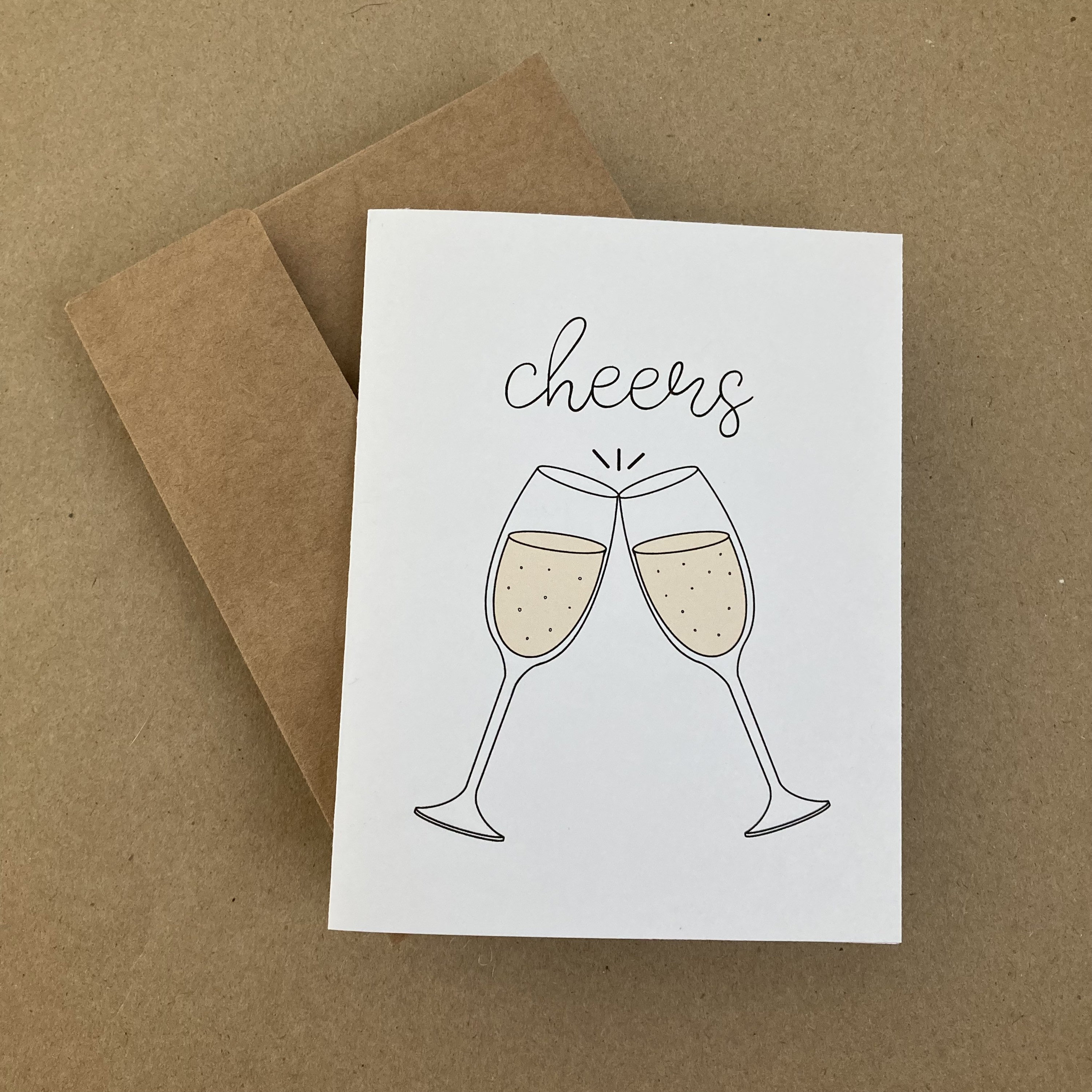 Cheers - Congratulations Card - Wedding Card - Champagne Glasses - Etsy