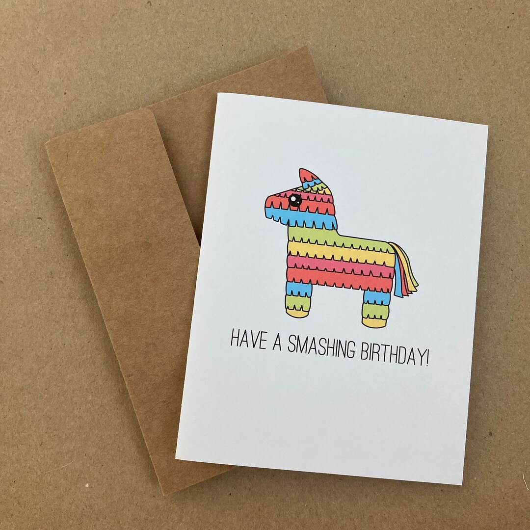Have a Smashing Birthday - Birthday Card - Rainbow Piñata - Etsy