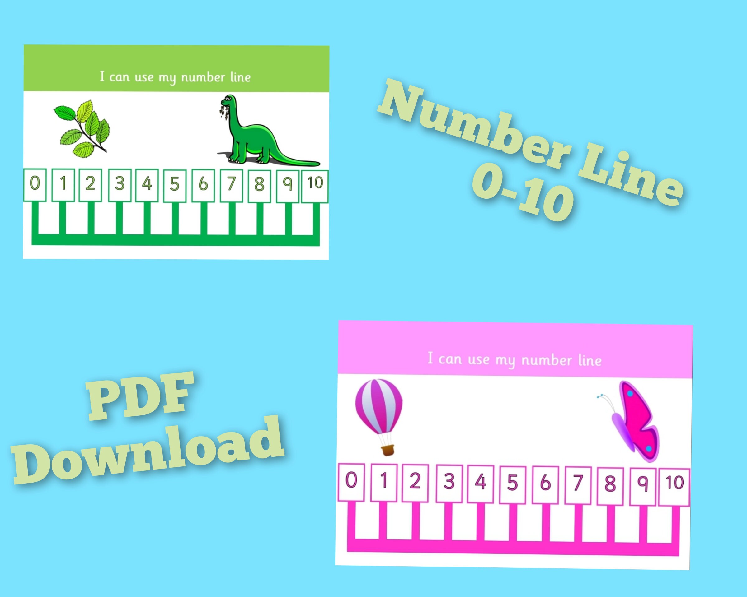 Number Line Dinosaurs 0-10 Maths Early Years Learning Resource - Etsy UK