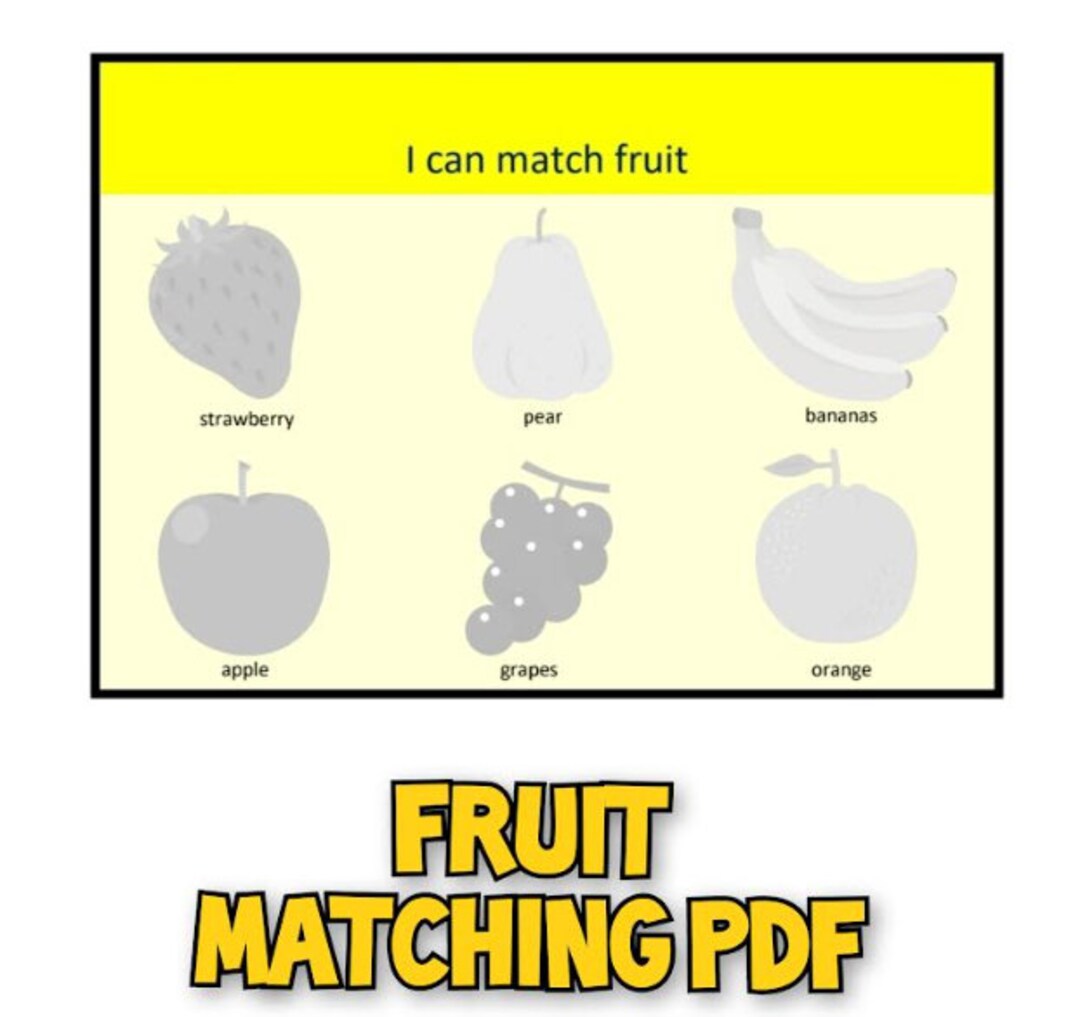 Fruit Matching Activity Sheet PDF Download - EYFS, Early Years ...