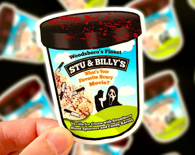 Halloween Ice Cream Carton Sticker - Slasher Horror Movie Stickers ...
