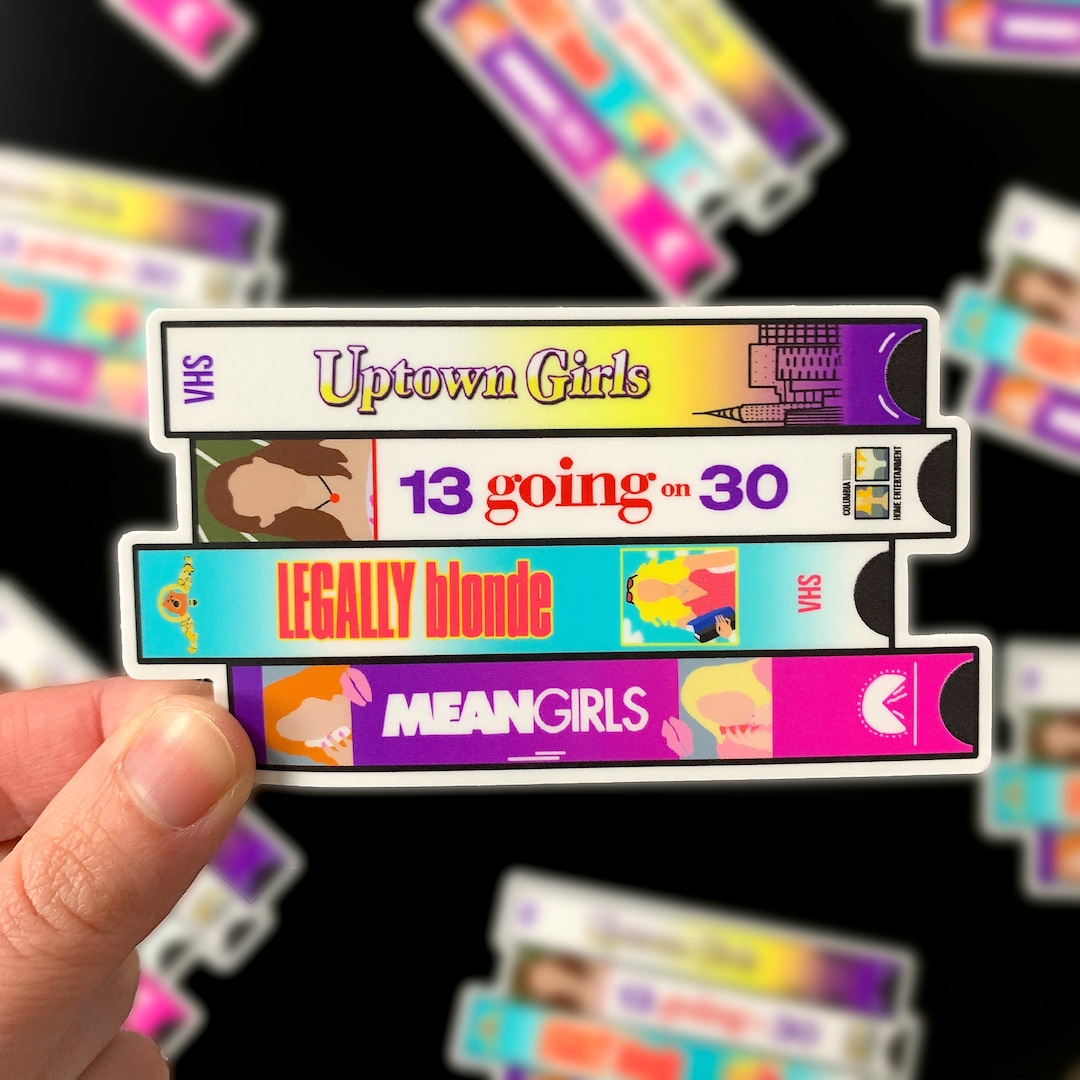 2000's Chick Flick Movie VHS Stack Sticker - Girls Pink Stickers Retro ...