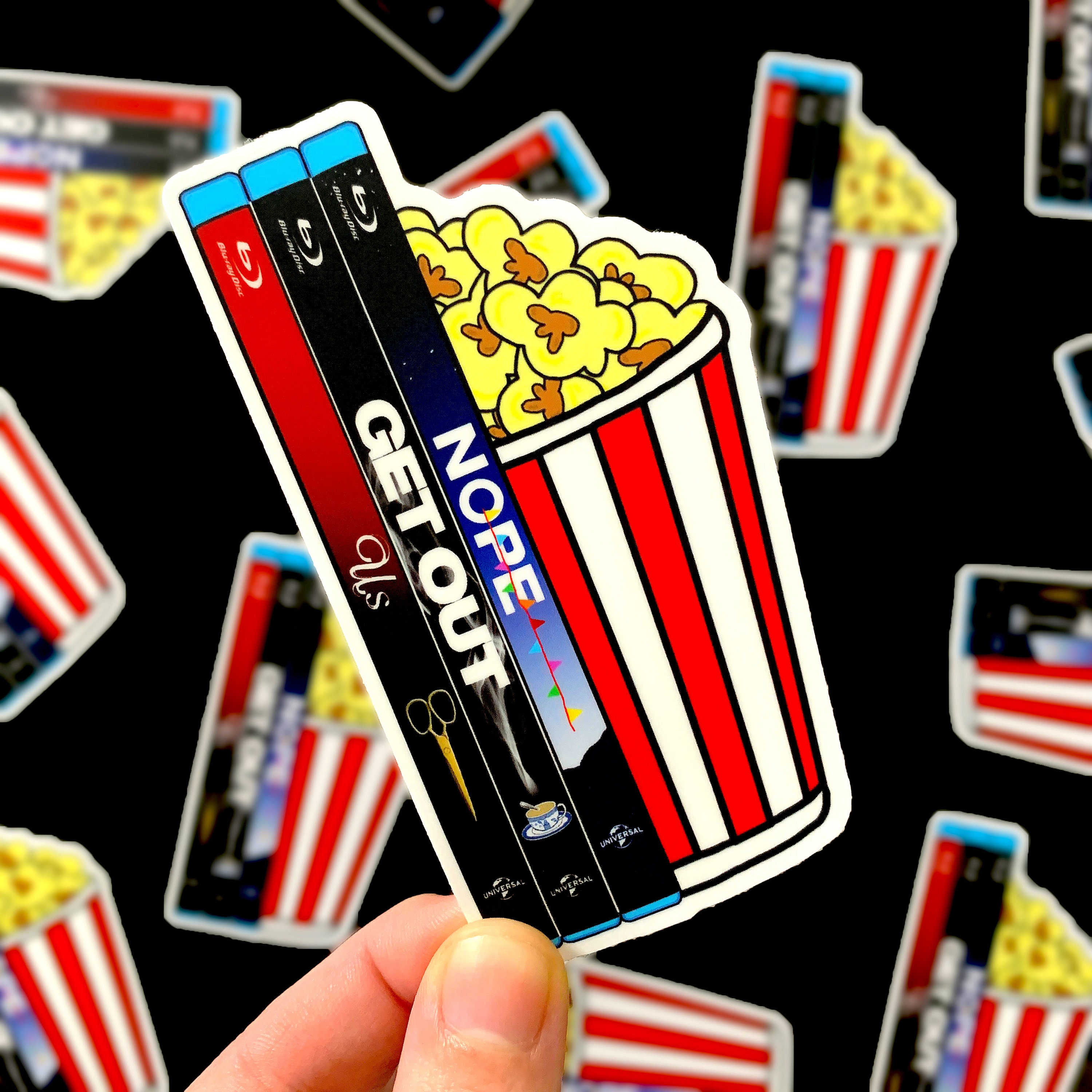 Jordan Horror Movie VHS Stack Sticker - Scary Movies Stickers ...