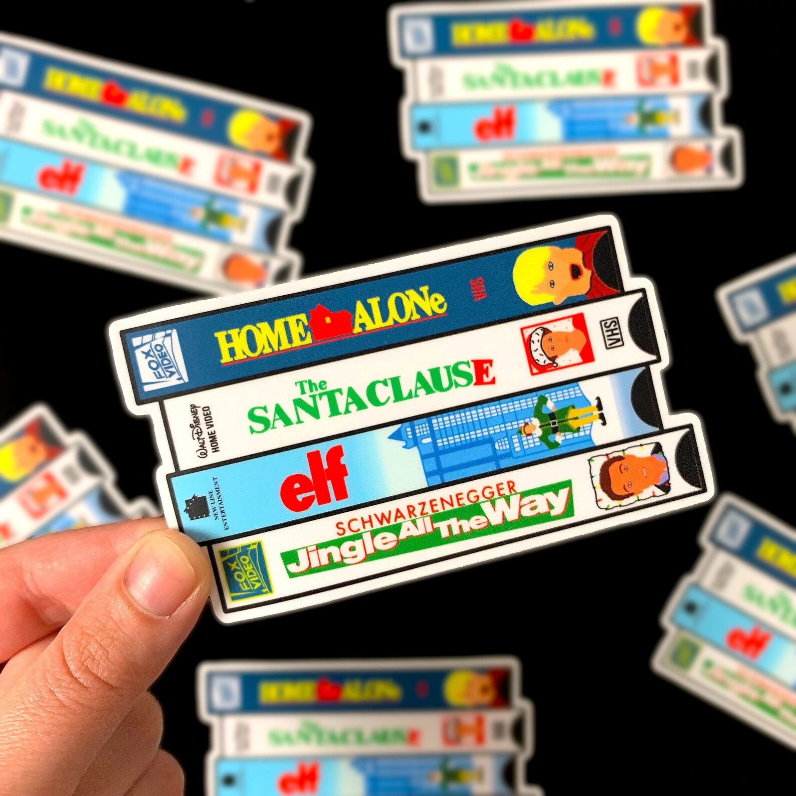 Christmas Movie VHS Stack Sticker Holiday Movies Christmas - Etsy