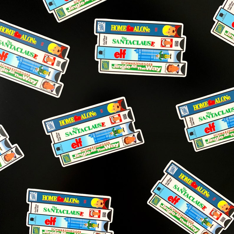 Christmas Movie VHS Stack Sticker Holiday Movies Christmas - Etsy