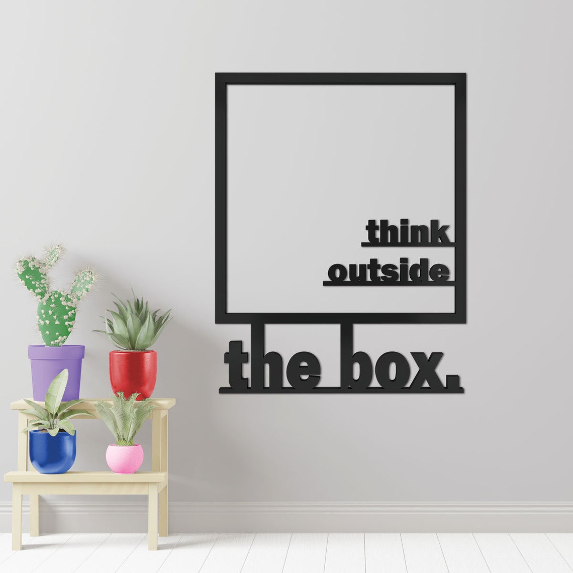 Think outside the box Wooden Painting Wall Decor Decorative | Etsy