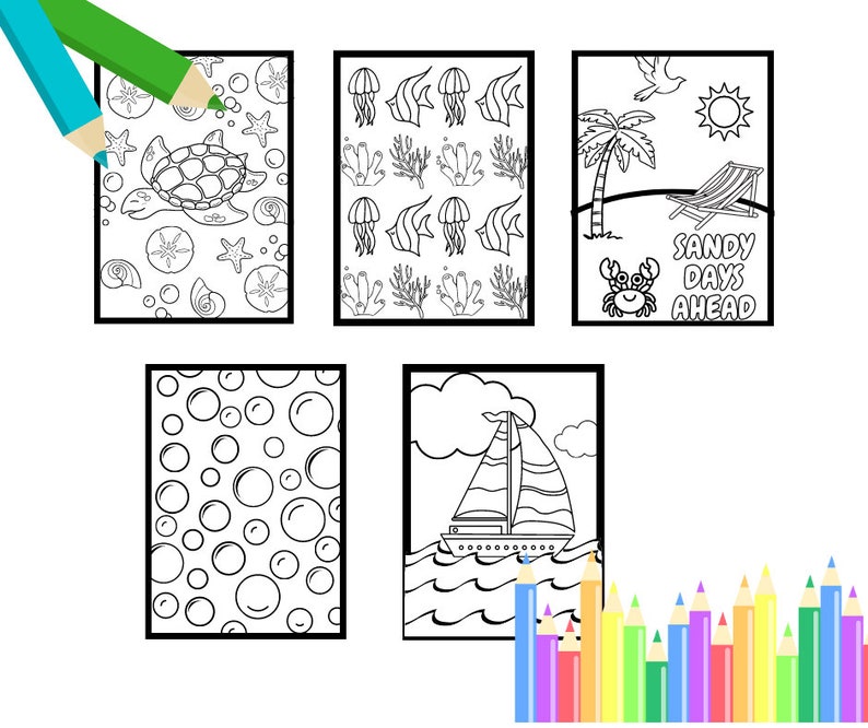 Printable Summer Activities Coloring Book Camping Beaches - Etsy