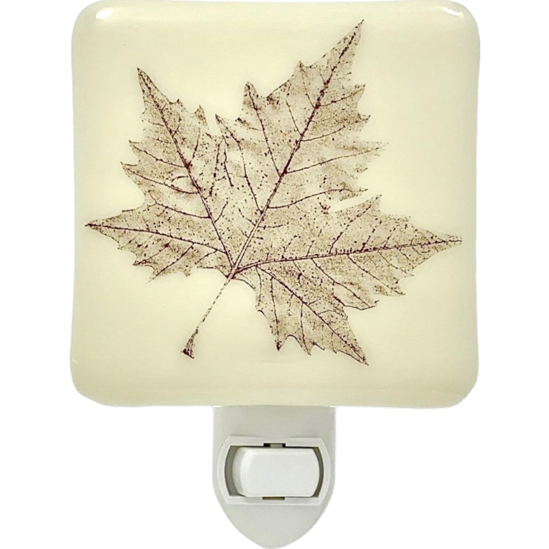 Maple Leaf Night Light, Fall Home Decor, Fused Glass Night Light, Fall ...