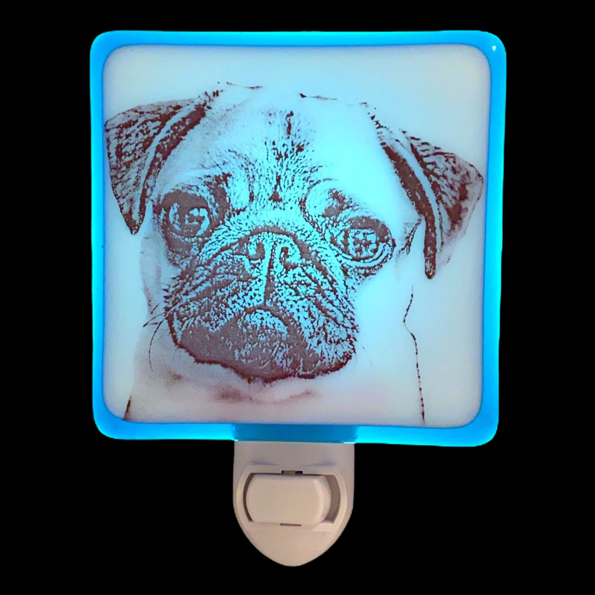 Pug Dog Night Light Fused Glass Night Light | Etsy