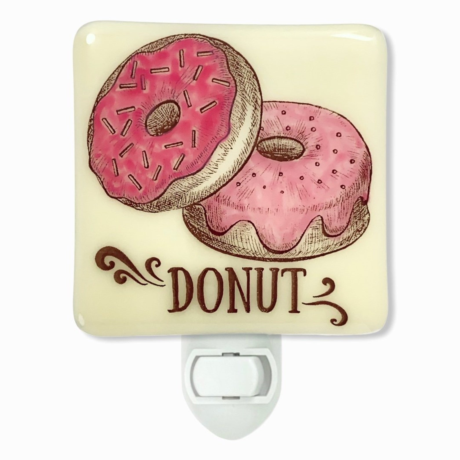 Frosted Donut Night Light Fused Glass Night Light | Etsy