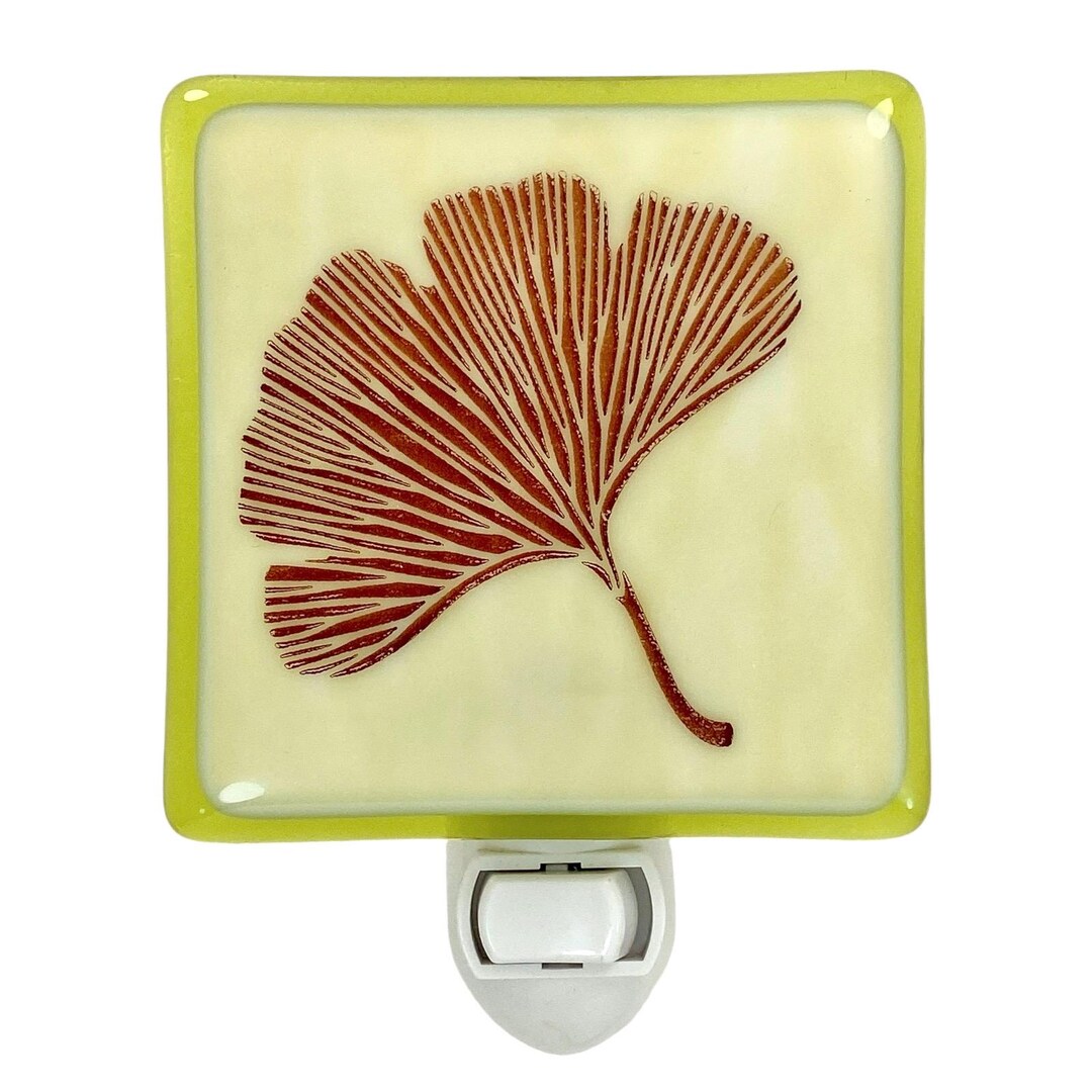 Fused Glass Ginkgo Leaf Night Light: Handmade Home Decor - Etsy
