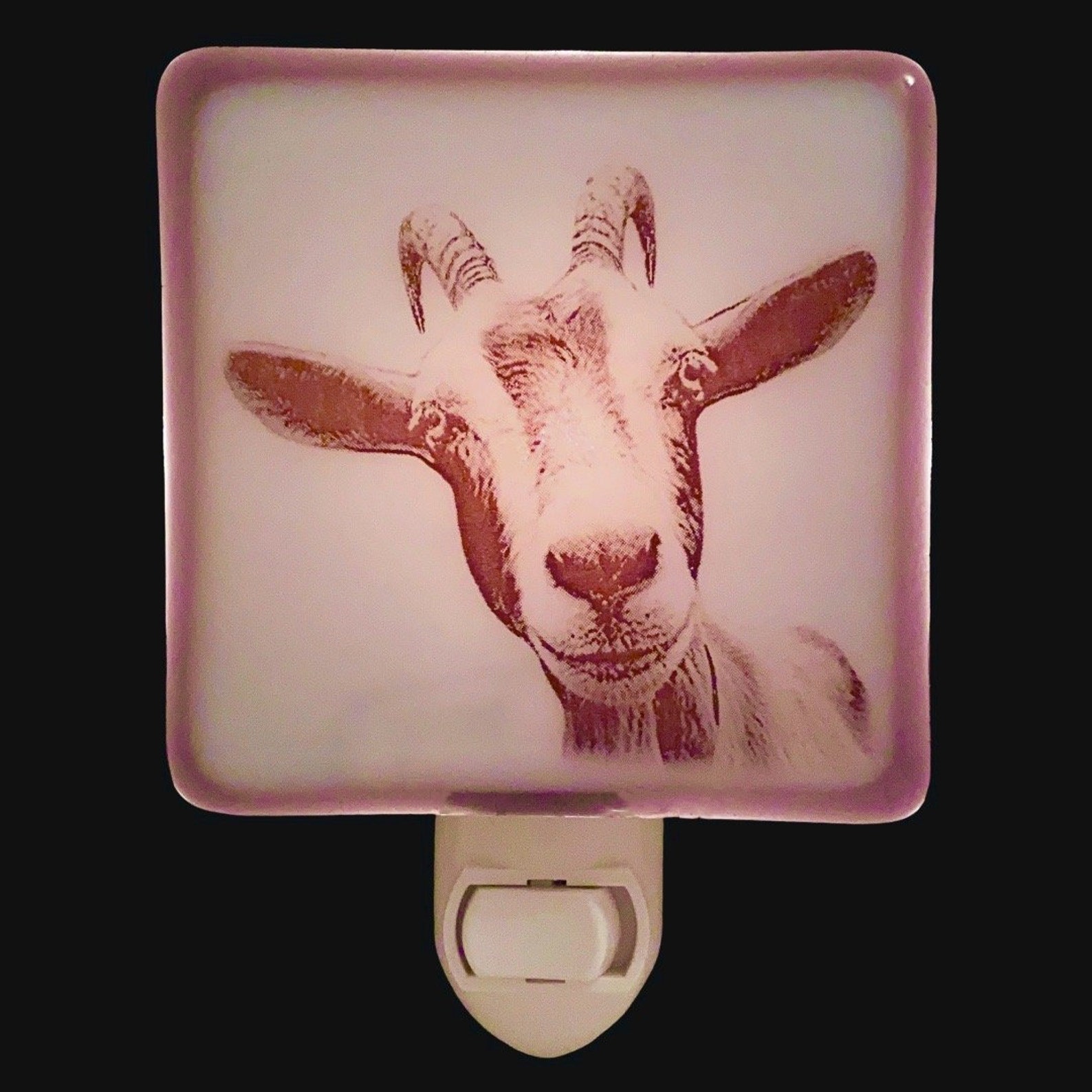 Goat Night Light Fused Glass Night Light Cute Goat Home Decor - Etsy