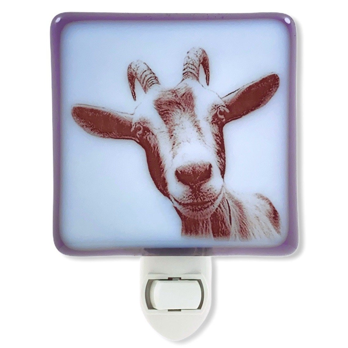 Goat Night Light Fused Glass Night Light Cute Goat Home Decor | Etsy