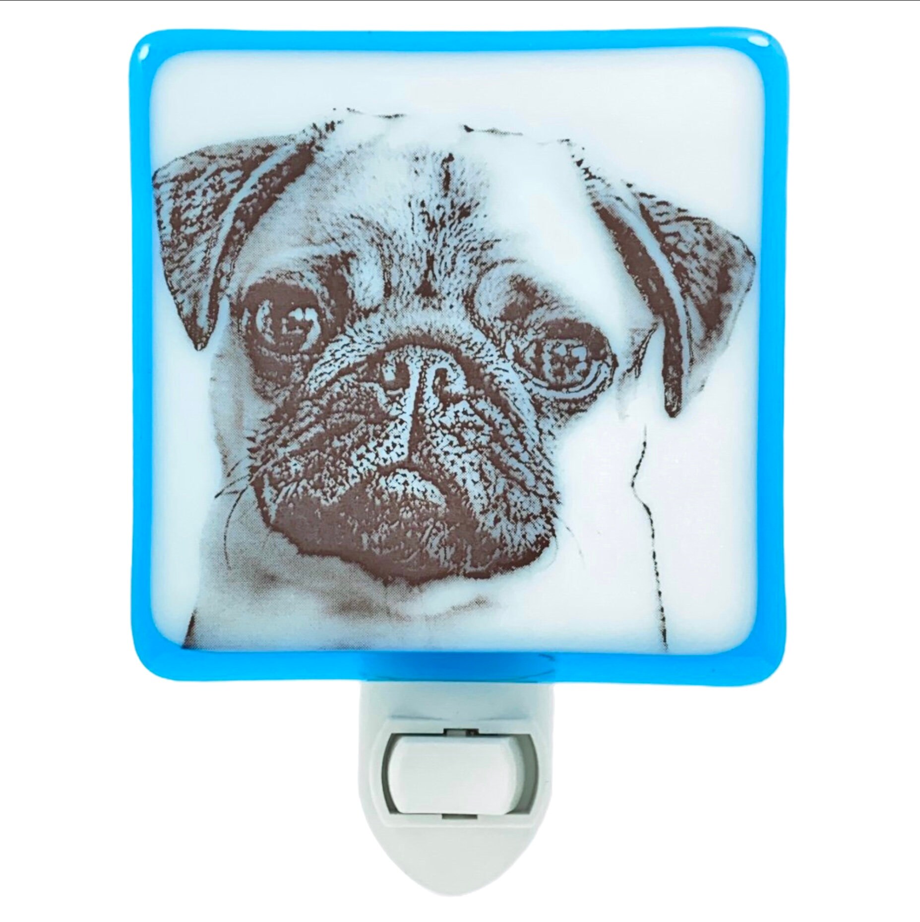 Pug Dog Night Light Fused Glass Night Light | Etsy