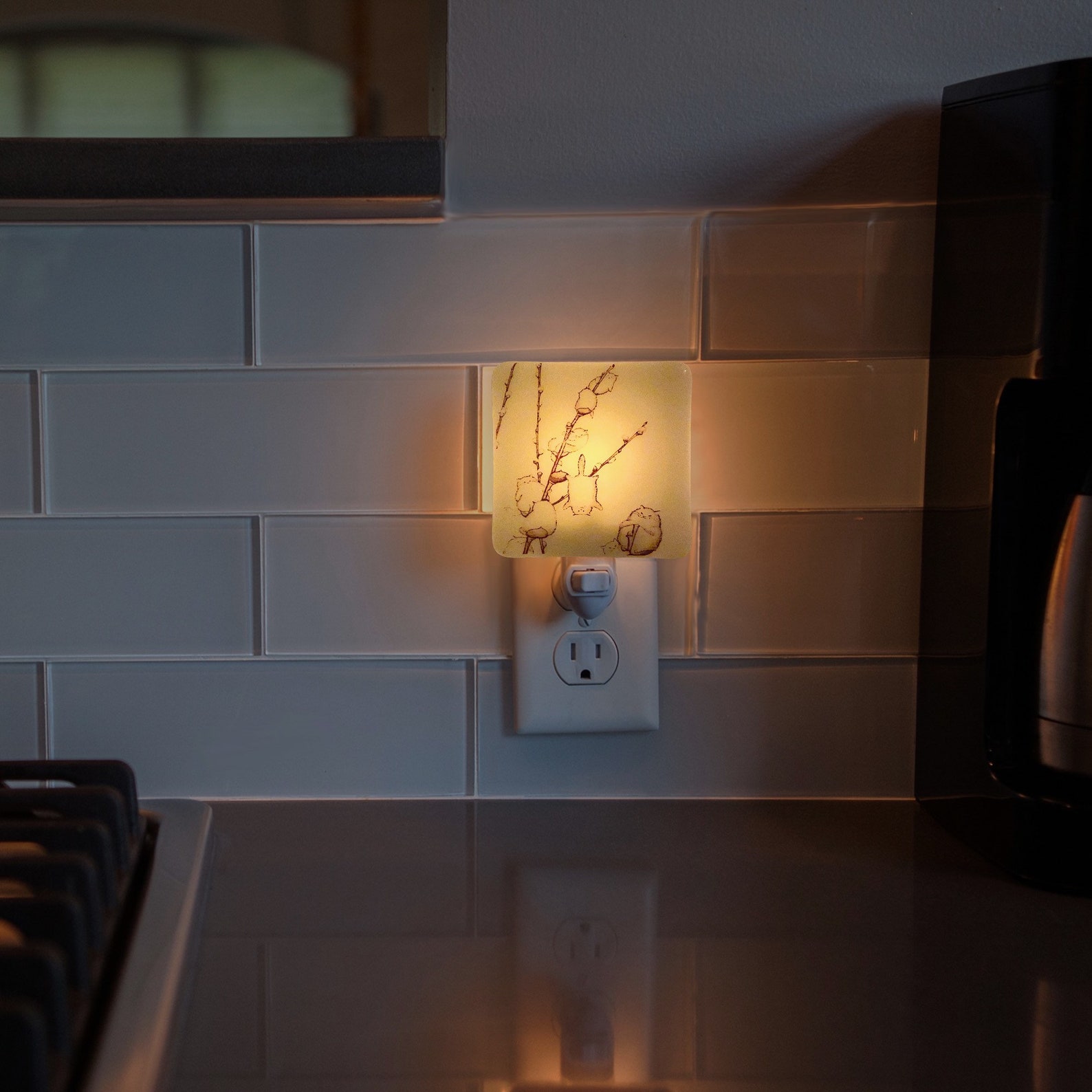 Cute Cats in Pussy Willow by Rose Slader Night Light Fused - Etsy