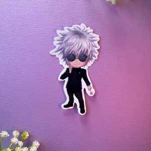 Jujutsu Kaisen Chibi Satoru Gojo With Glasses, Purple Holo Holographic ...