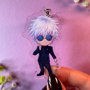 Jujutsu Kaisen - Chibi Satoru Gojo With Glasses Keychain, Purple Holow ...