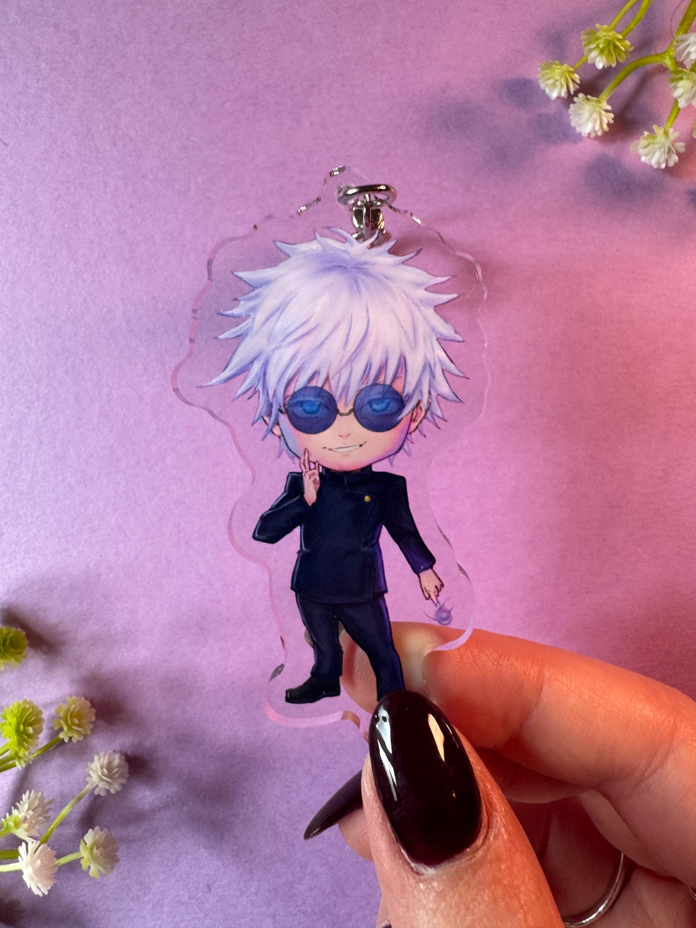 High School Chibi Gojo and Geto Keychain, Purple Holow, Anime Merch 3in ...