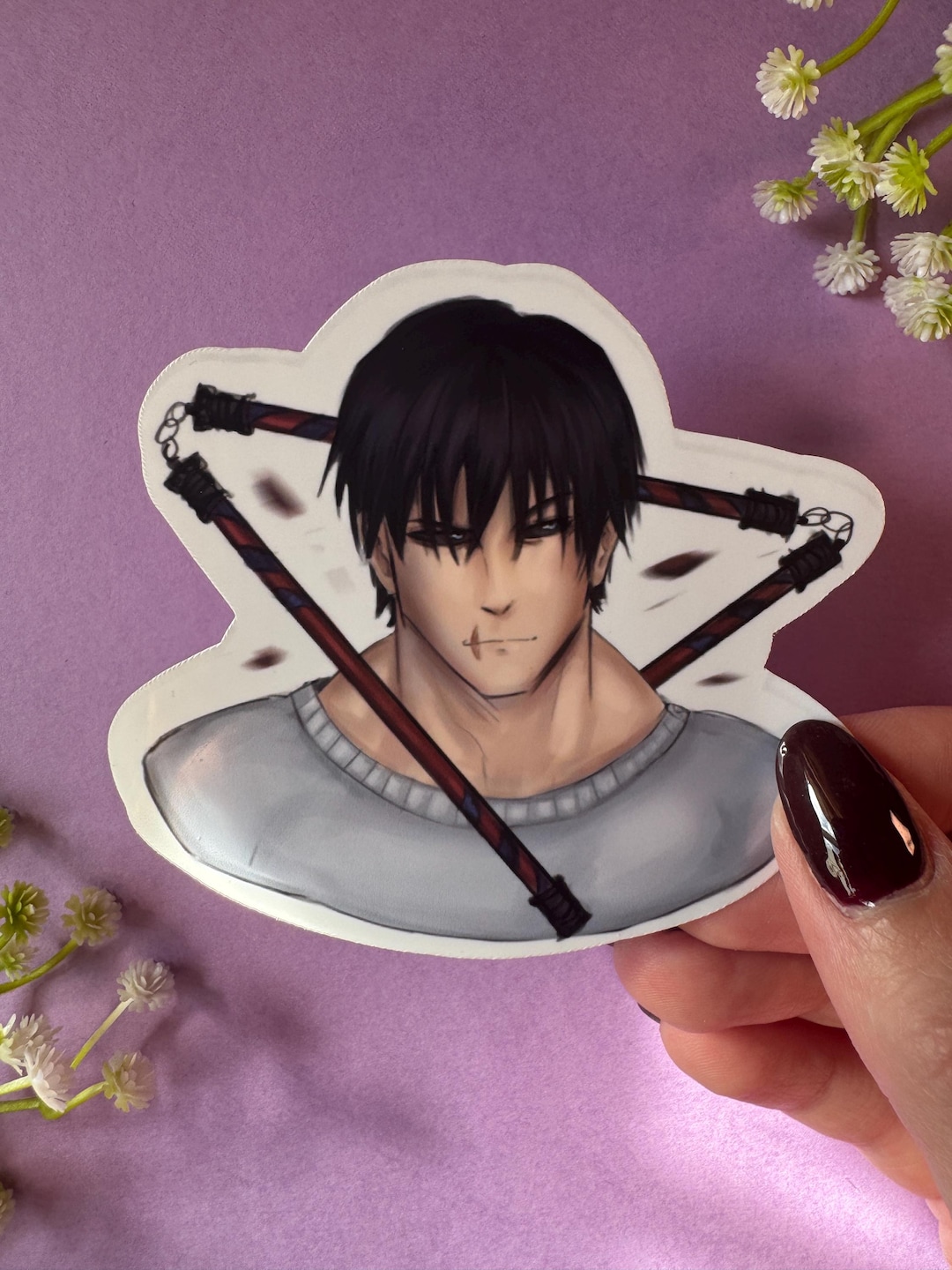 Jujutsu Kaisen - Toji With Playful Cloud Sticker 3.2in, Anime Fan Gift ...