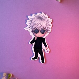 Jujutsu Kaisen Chibi Satoru Gojo With Glasses, Purple Holo Holographic ...