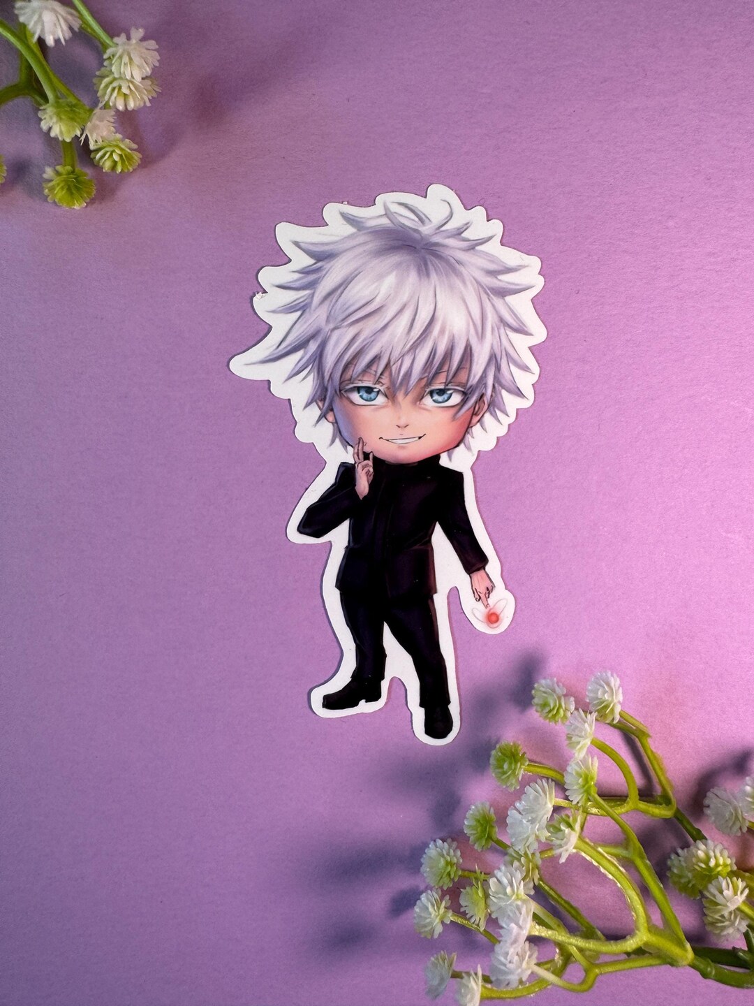 Chibi Satoru Gojo, Anime Chibi Funny, Glossy Vinyl Sticker for Laptop ...