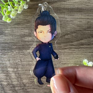 High School Chibi Gojo and Geto Keychain, Purple Holow, Anime Merch 3in ...