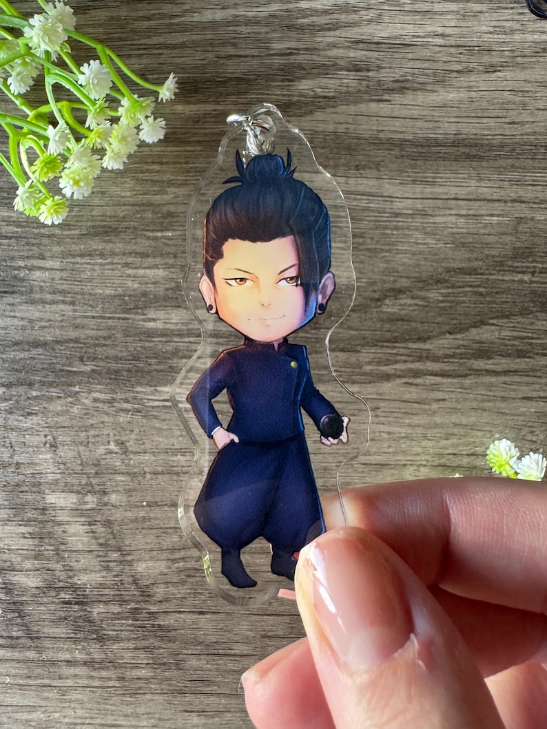 High School Chibi Gojo and Geto Keychain, Purple Holow, Anime Merch 3in ...