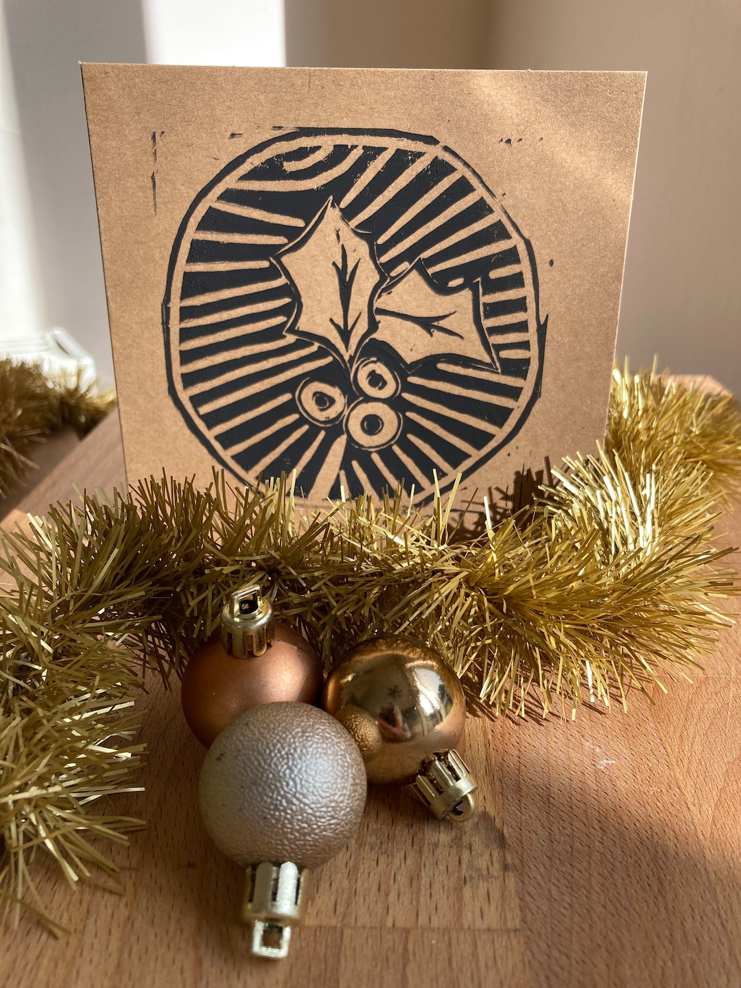 Hand Printed Holly Christmas Cards Pack of 3 - Etsy