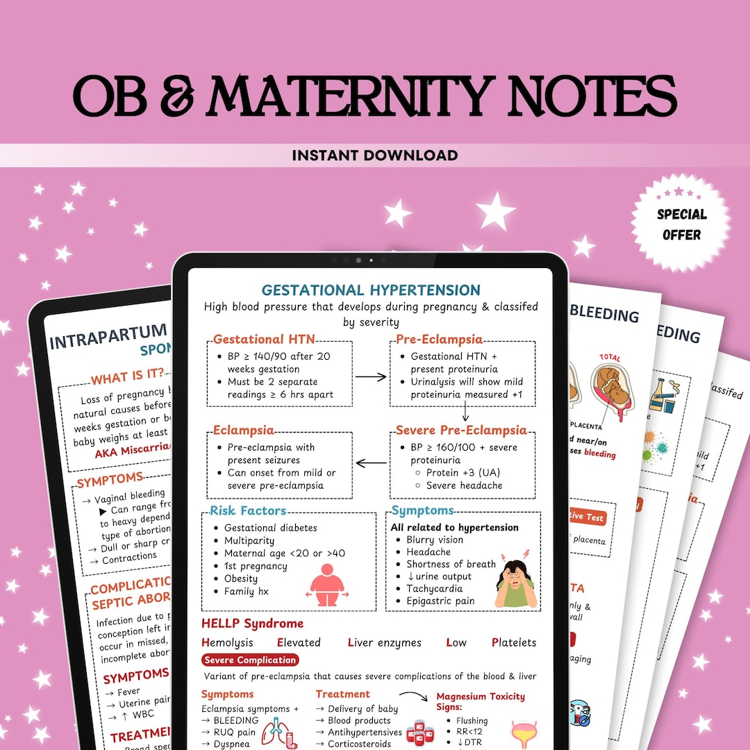 OB Maternity Nursing Notes, Study Guide (PDF) - Etsy