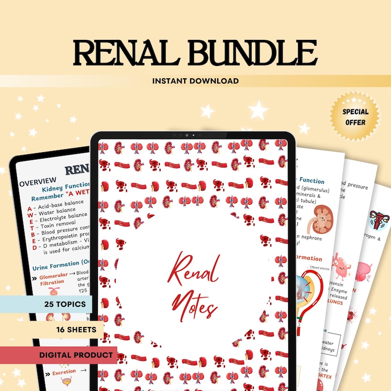 Renal Nursing Study Guide, Kidney Notes, UTI, AKI (PDF) - Etsy