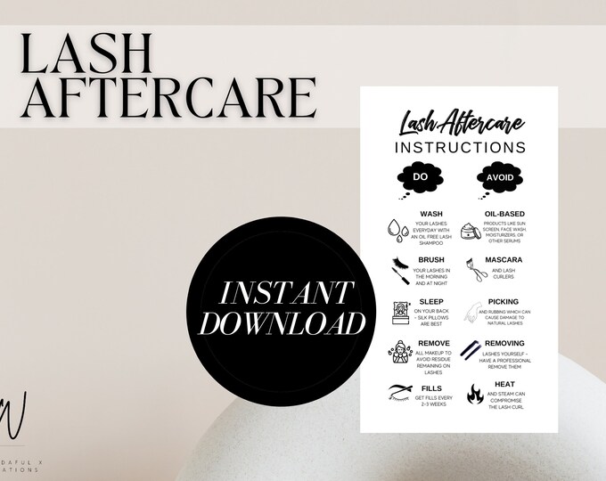 Lash Extension Aftercare Card Lash Extensions Cards Aftercare Card ...