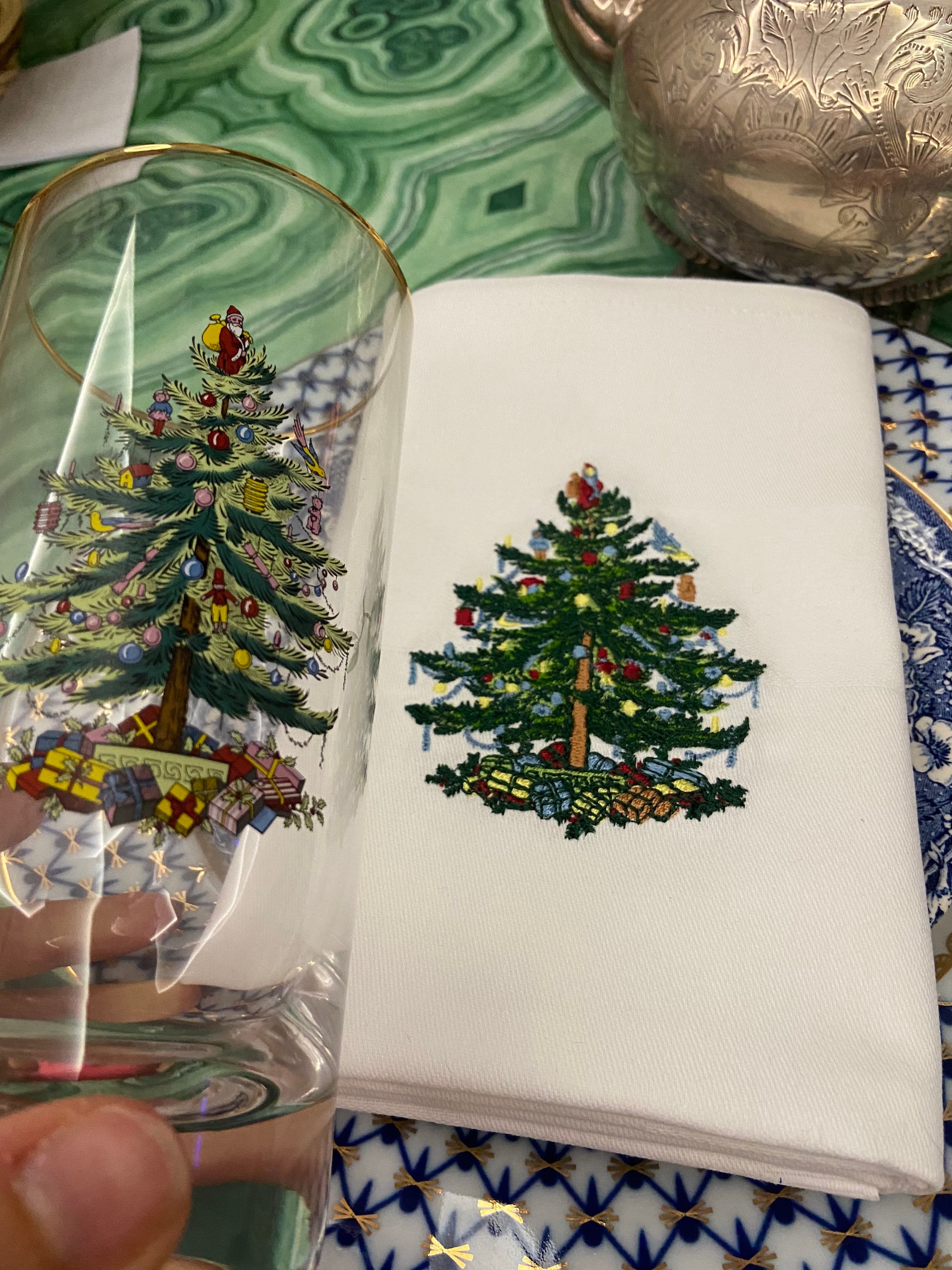 Spode Christmas Tree Embroidered Napkins Set of 4 - Etsy UK