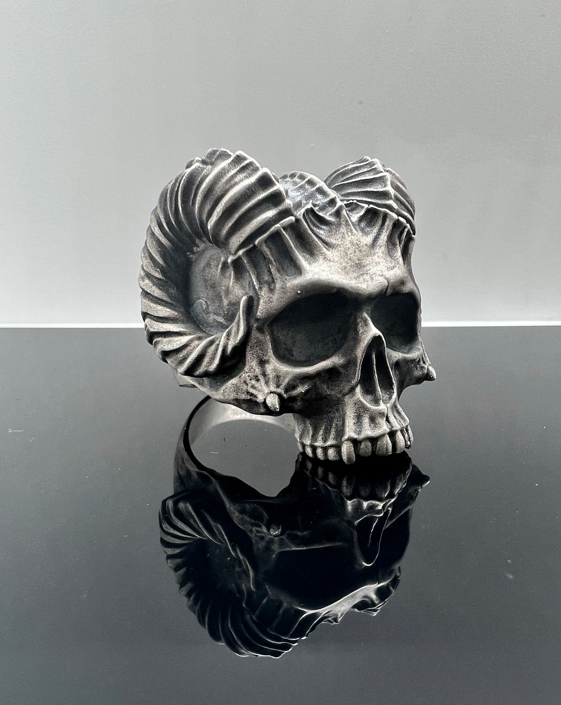 Ram Skull Gothic Ring Ram Skull Punk Ring Ram Skull Silver - Etsy