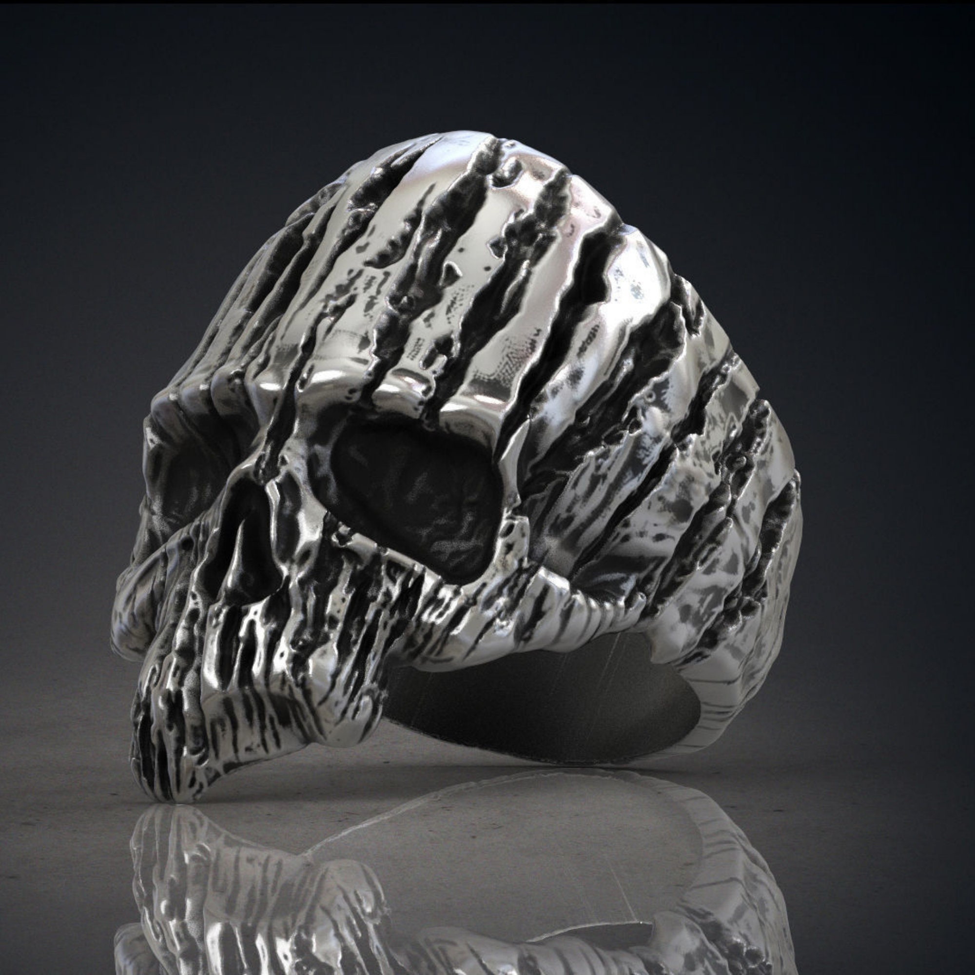 Skull Ring Sterling Silver Keith Richards Skull Ring All - Etsy
