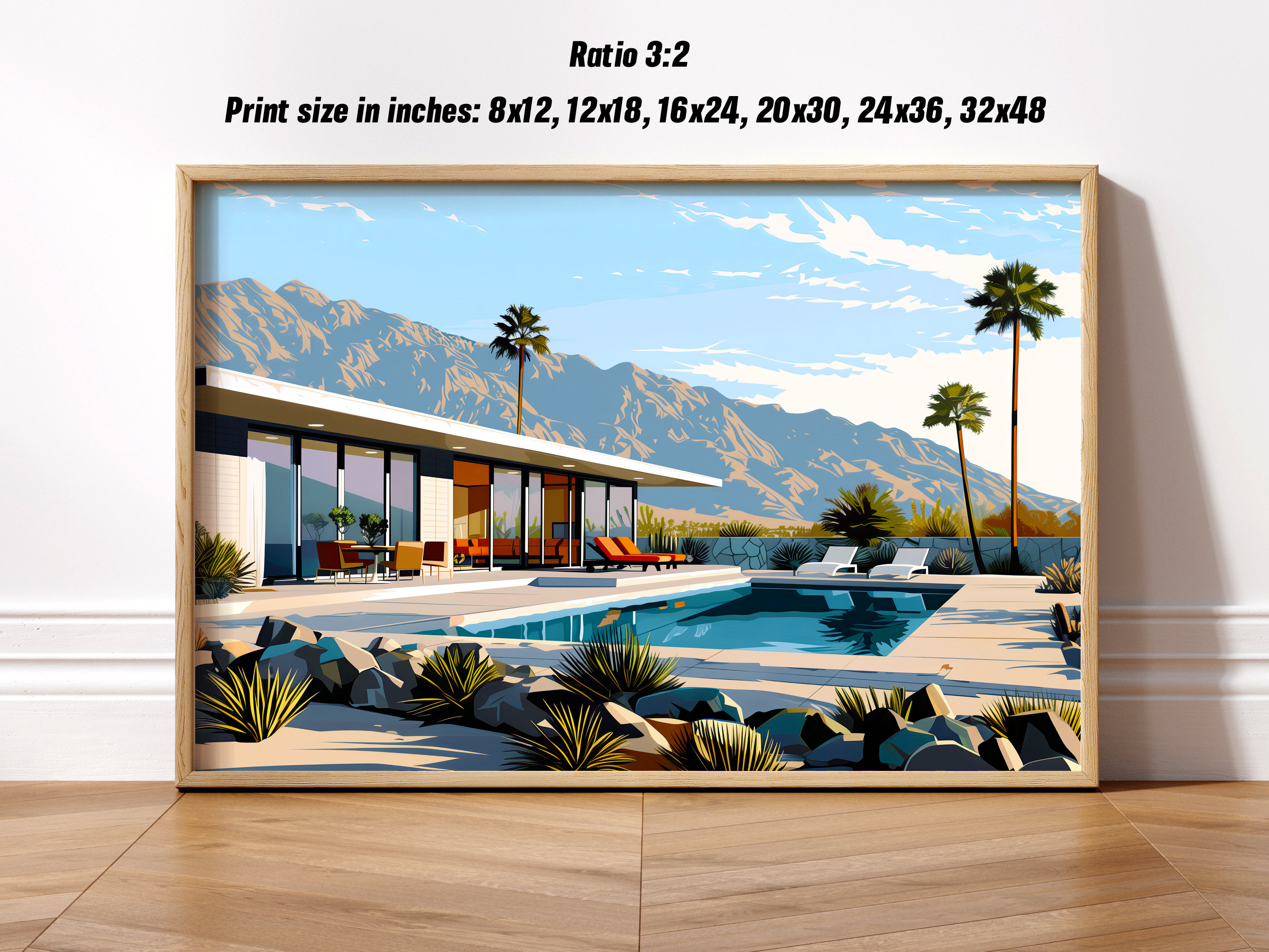 Mid Century Modern Palm Springs Swimming Pool House Architecture Art ...