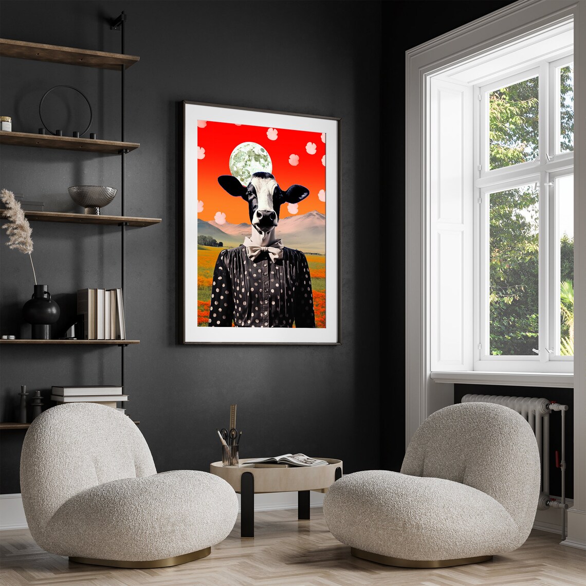 Cow Pop Art Funny Cow Print Surreal Collage Farm Decor Cow Poster Kids ...
