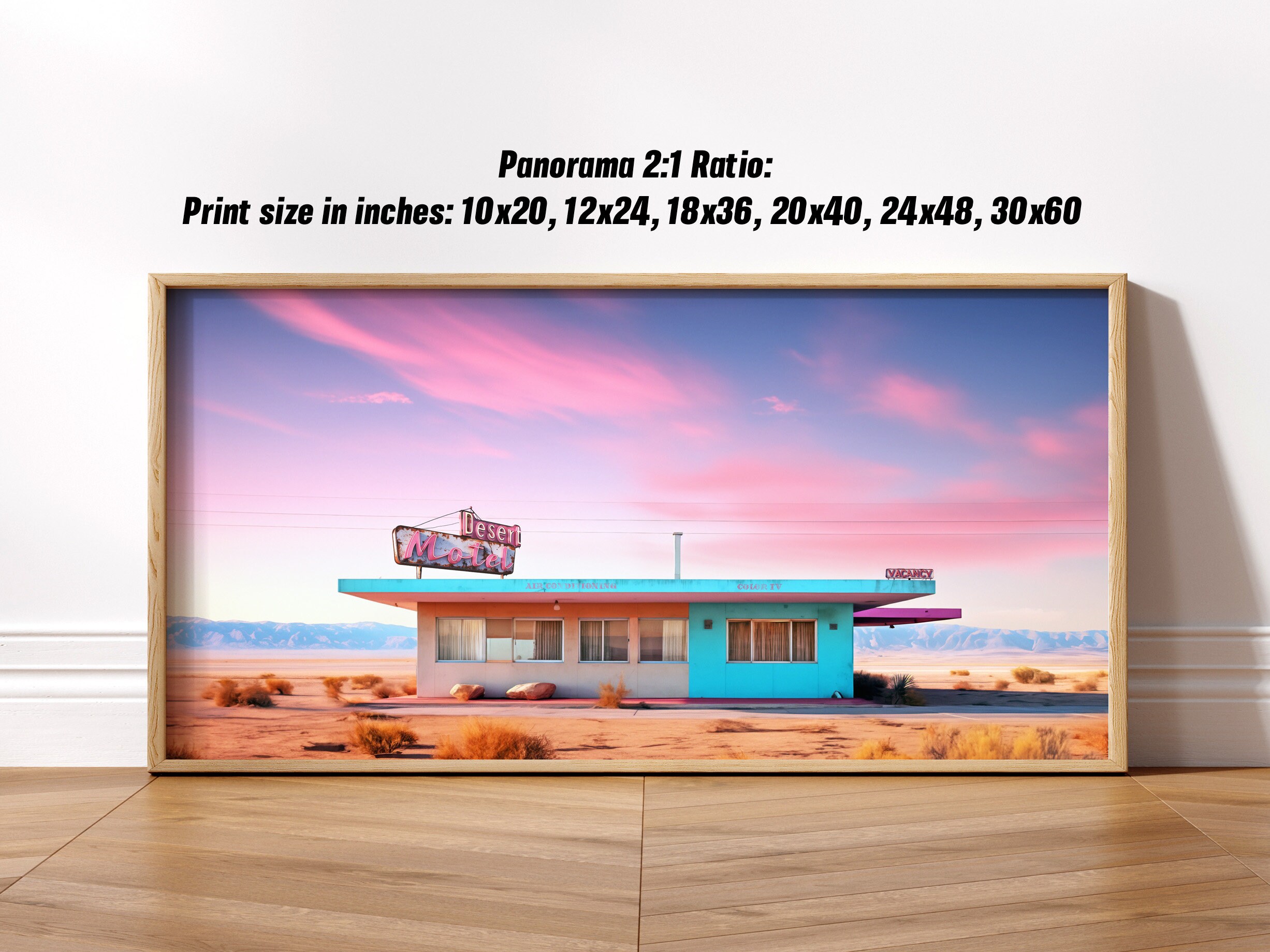 Desert Motel Landscape Art Western Wall Art Southwestern Decor Boho ...