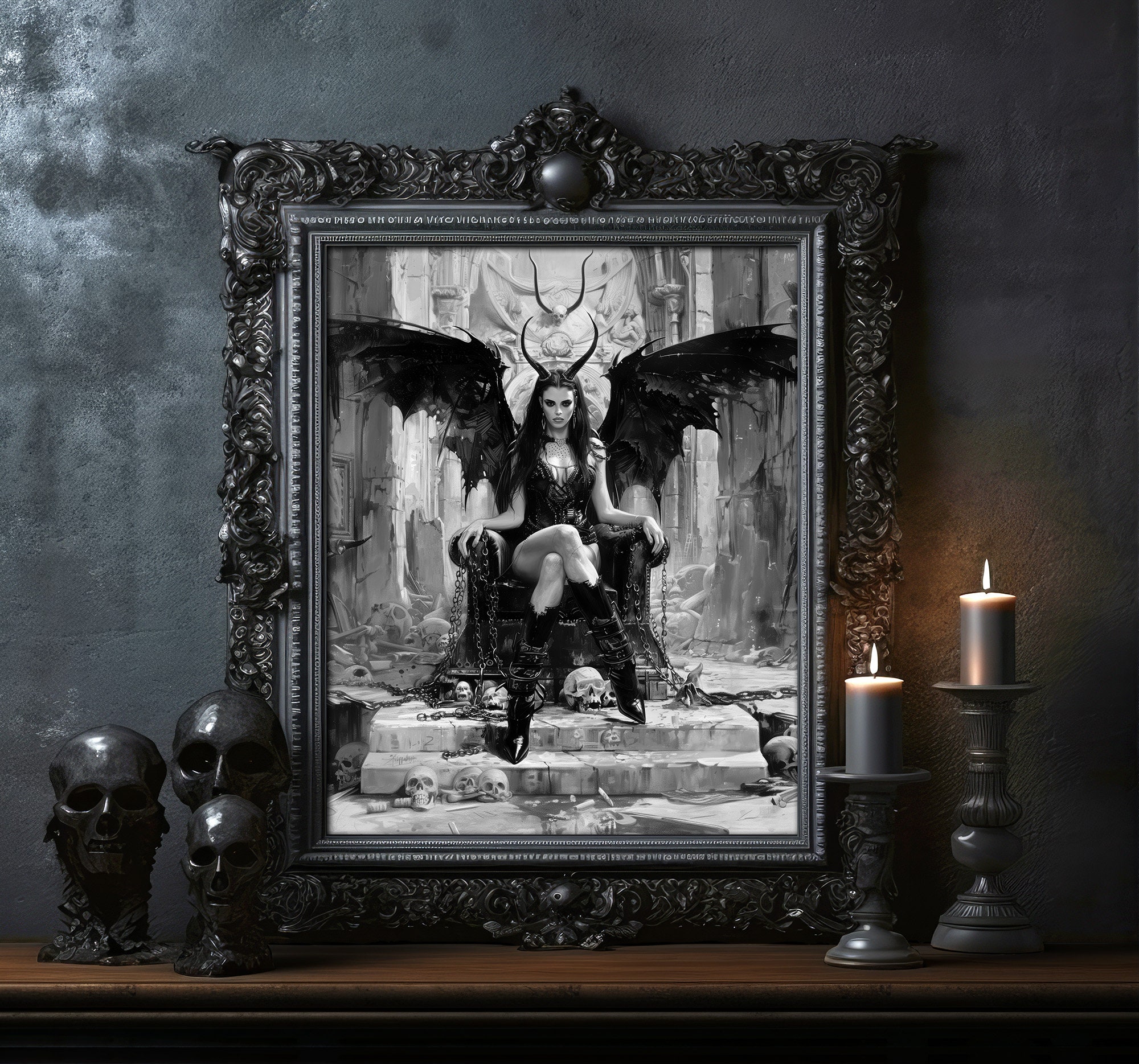 Lilith Demon Queen Gothic Demon Princess Witch Print Poster Wall Art ...