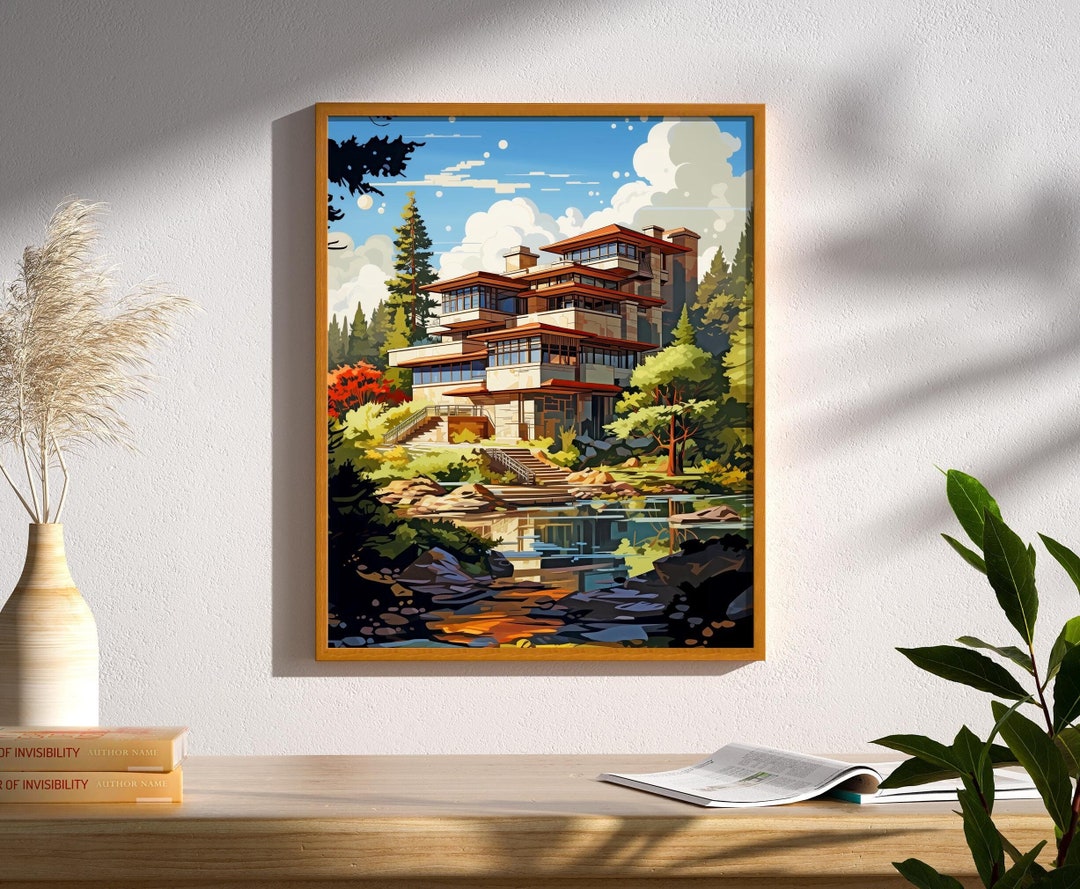 Prairie Craftsman Style Home Print 20th Century Architecture Design ...