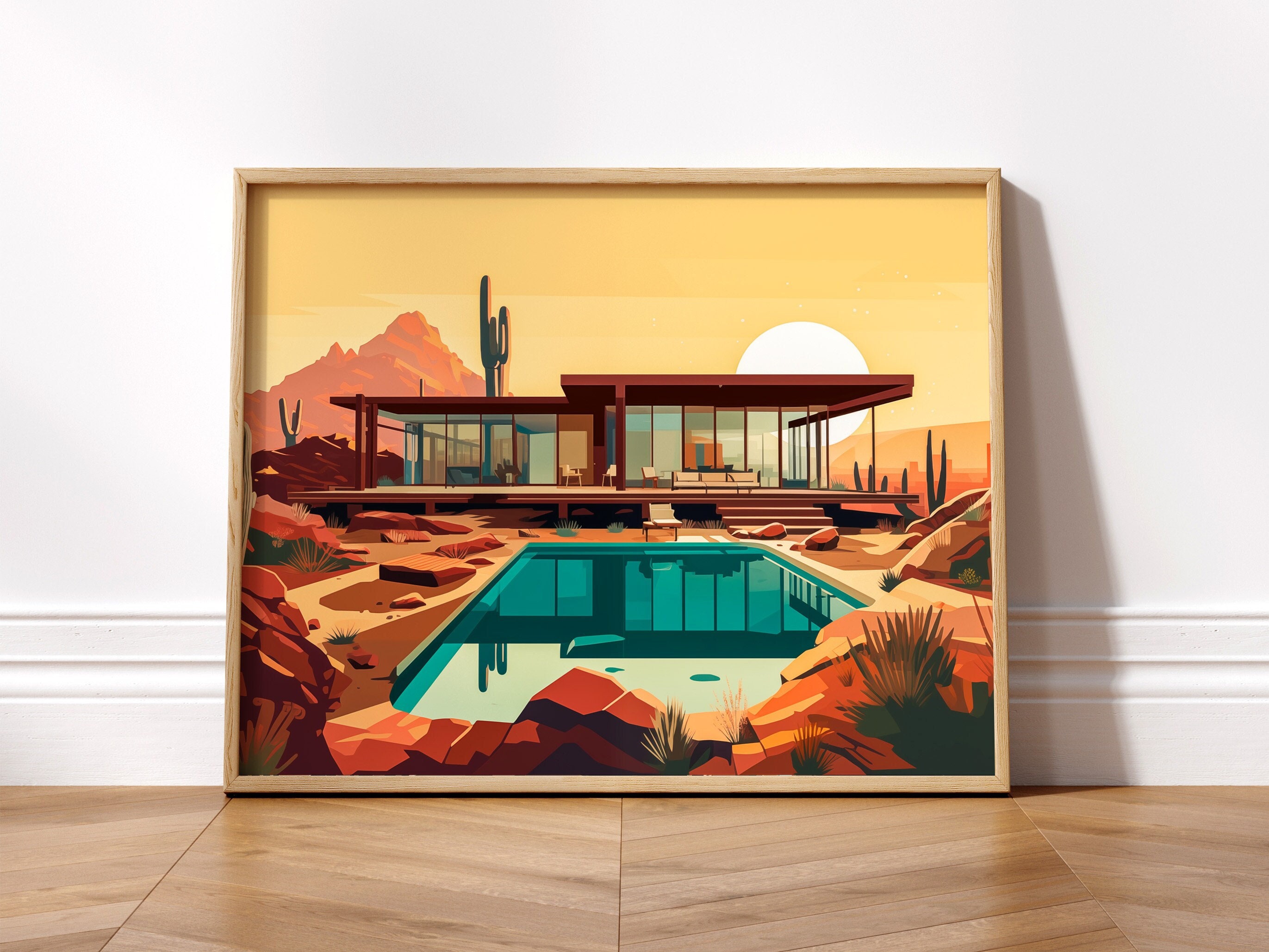 Mid Century Modern Palm Springs Swimming Pool House Architecture Art ...